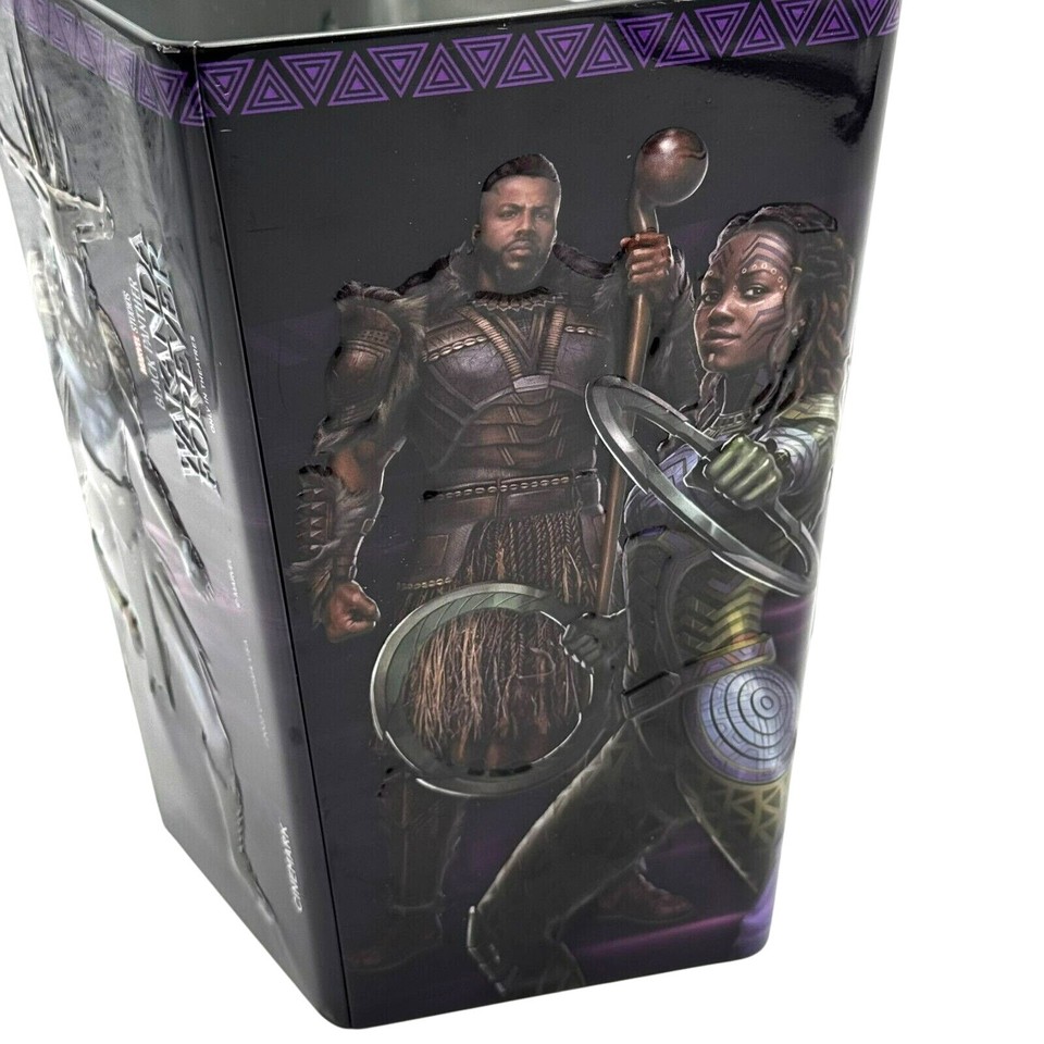 MARVEL BLACK PANTHER Wakanda Forever Movie Popcorn Bucket Metal Tin ...
