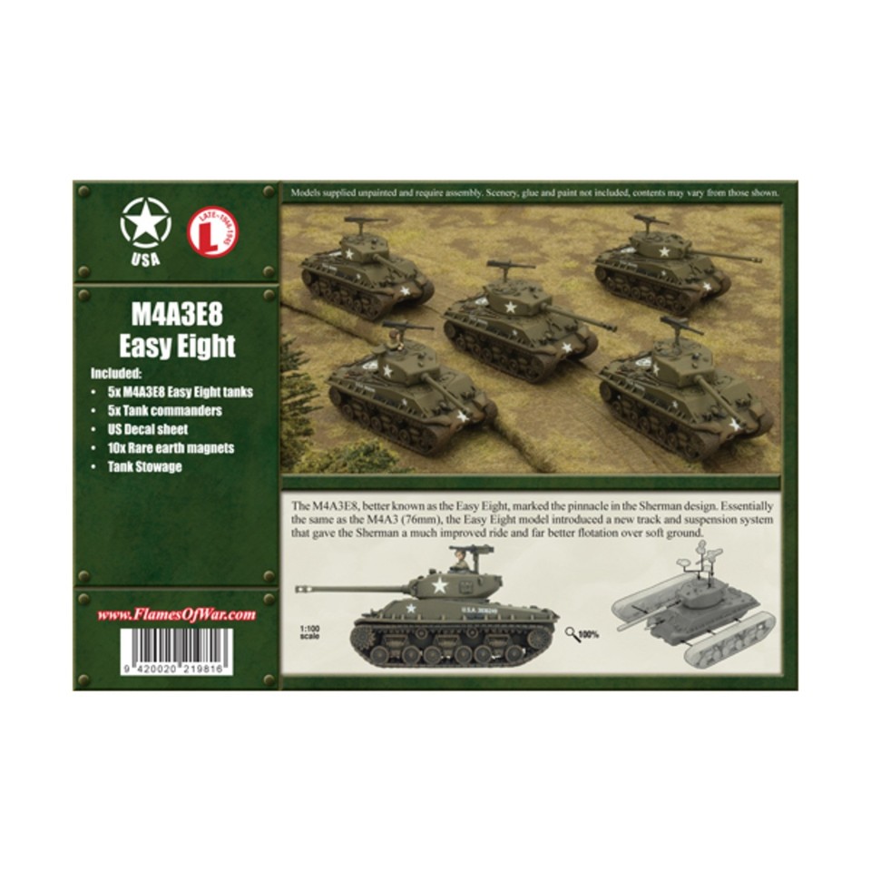 Battlefront FoW WWII USA 15mm M4A3E8 Easy Eight VG/NM | eBay