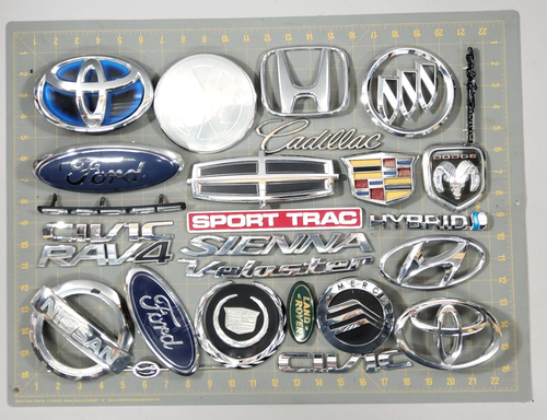 Lot Of Mixed Make Car Truck Nameplate Emblems Ford Toyota Cadillac ...