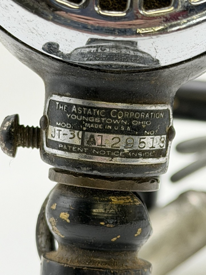 Vintage Astatic Model 30 JT-30 Bullet Harp Mic Black Label CR | eBay