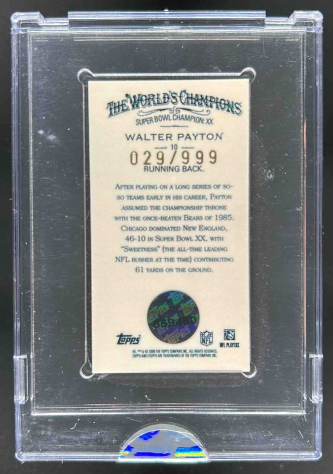 2009 eTopps Allen & Ginter's Super Bowl Champions Walter Payton #/999 ...