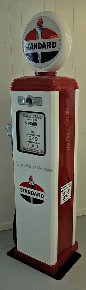 NEW STANDARD REPLICA GAS PUMP - ANTIQUE REPRODUCTION (WHITE & RED ...