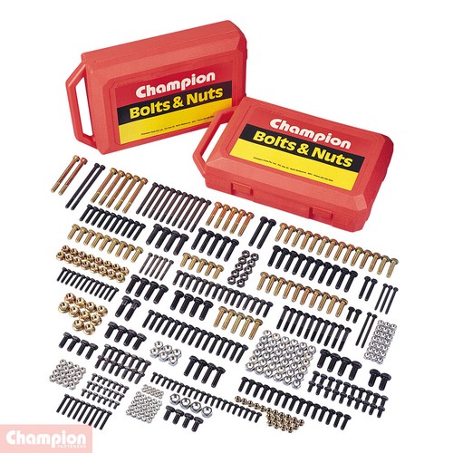 CHAMPION BOLTS & NUTS CASE ASSORTMENT KIT - IMPERIAL - 600 Pcs CBA1 ...