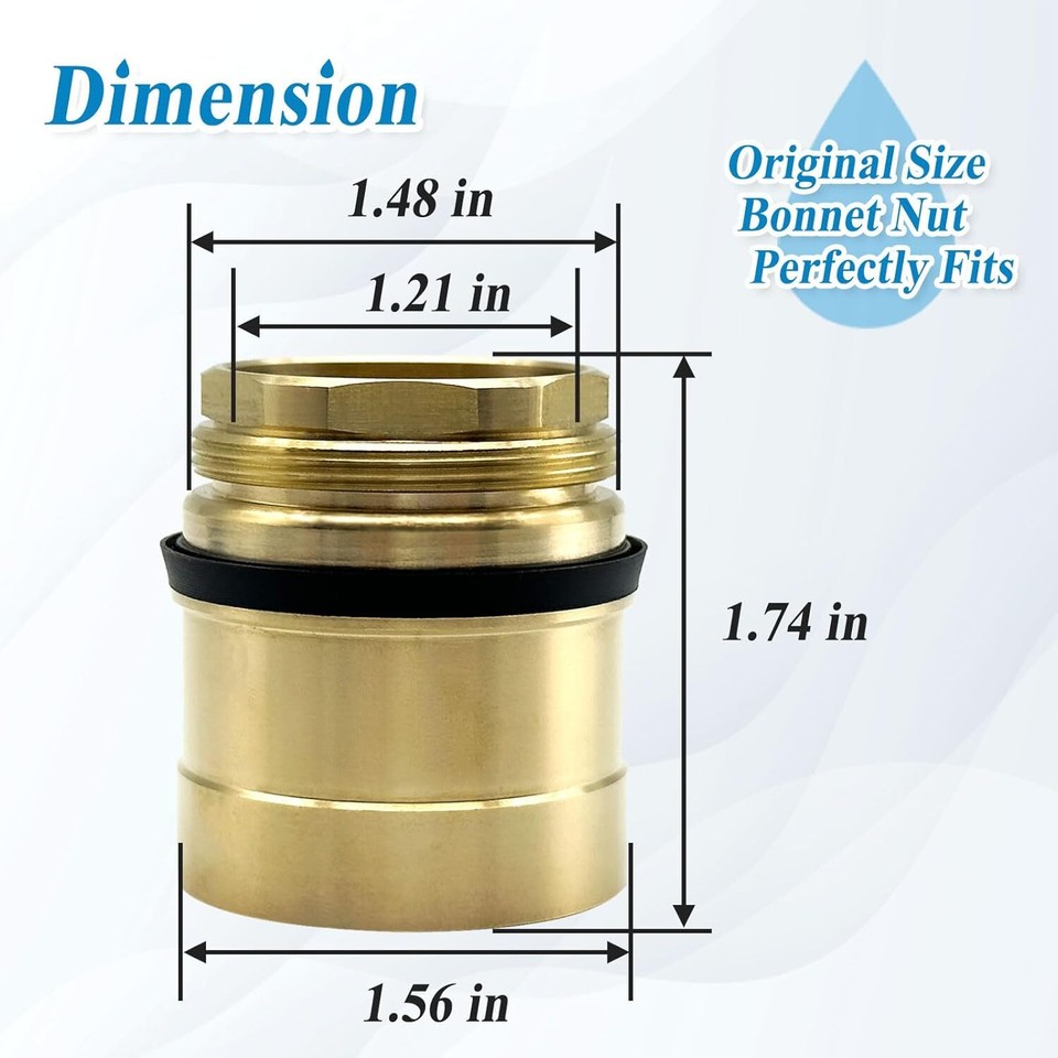RP51503 Bonnet Nut Replacement, for Household Faucet Cartridge, Brass ...