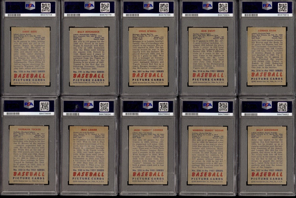 1951 Bowman PSA EX 5 Graded Starter Lot (30) - ALL WELL CENTERED ...