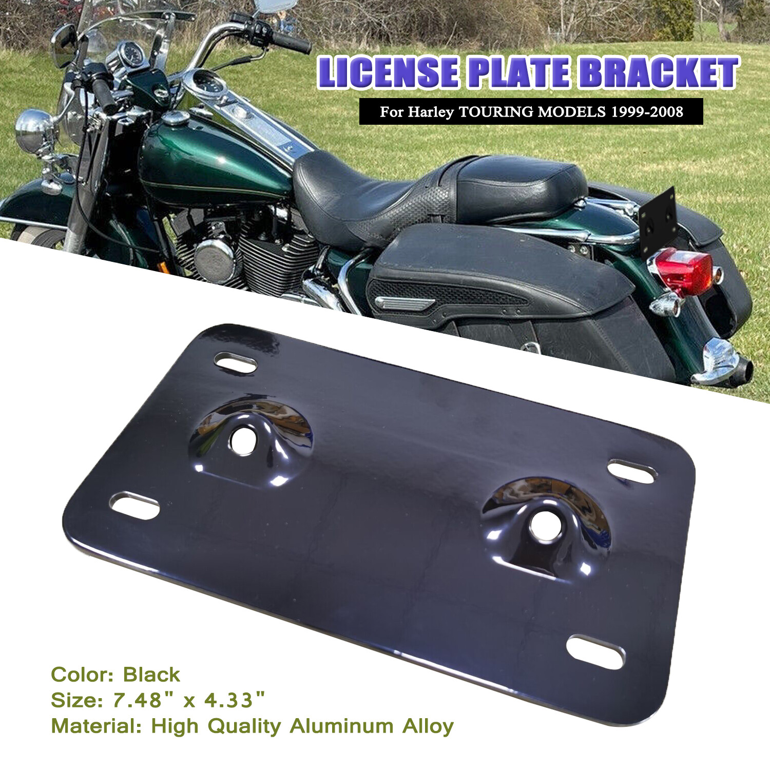 Laydown Layback License Plate Mounting Bracket For Harley Touring Road ...