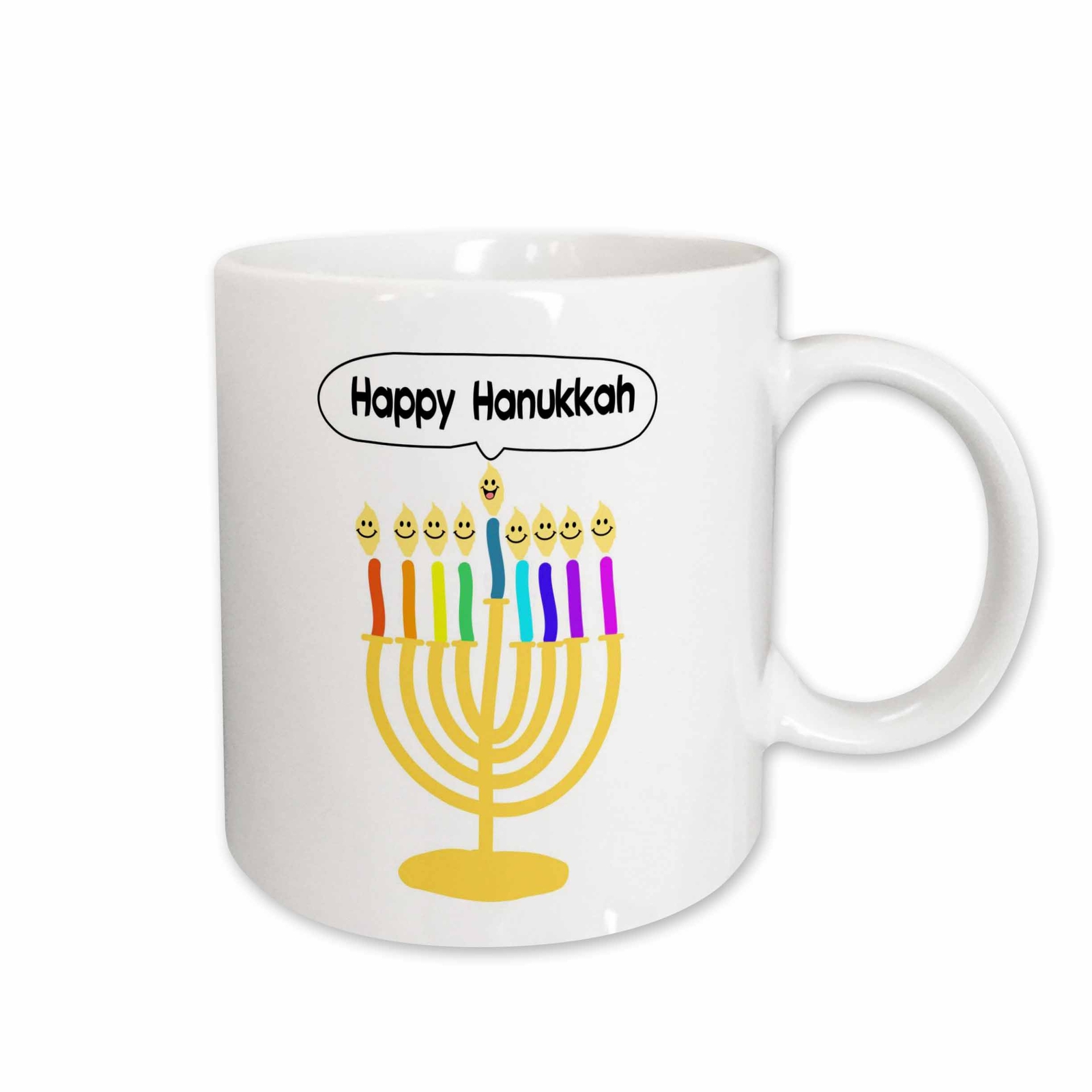3dRose Happy Hanukkah smiling menorah - cute cartoon for chanukah ...
