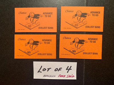 Monopoly 1996 ADVANCE TO GO Chance Cards LOT OF 4 Free Shipping | eBay