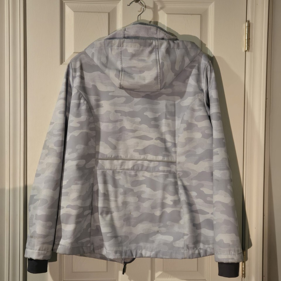 Women's Free Country Blue Camo Jacket Soft Shell with Hood Size XL | eBay