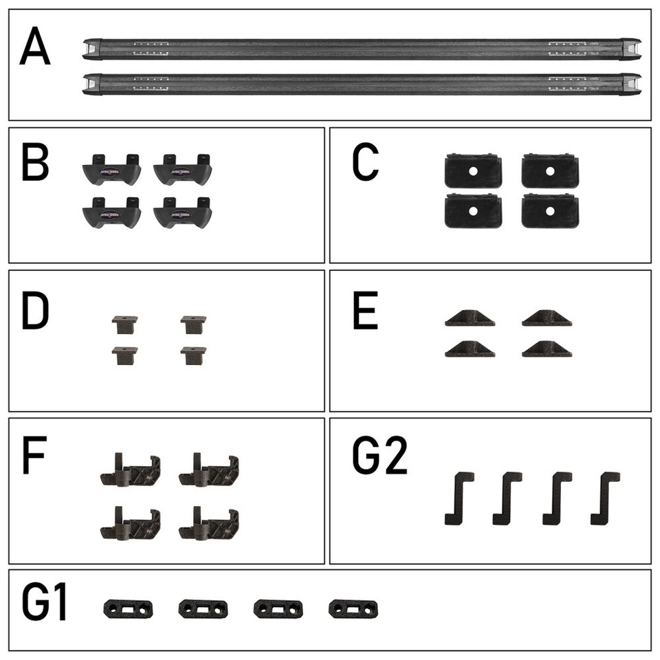 T-slot Attachments Truck Bed Rack Low Profile Crossbars Fit All Trucks ...