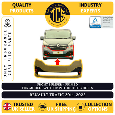 FITS RENAULT TRAFIC 2014-2022 FRONT BUMPER PRIMED INSURANCE CERTIFIED ...