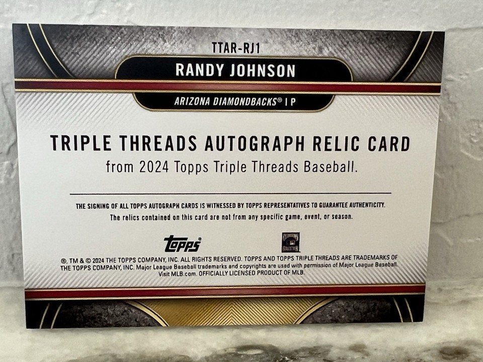 2024 Topps Triple Threads Triple Threads Autograph Relics Randy Johnson ...