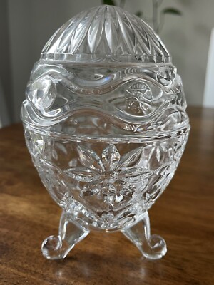 Vintage Alexandra 24%Lead Crystal 2-piece Egg Footed Candy Dish | eBay