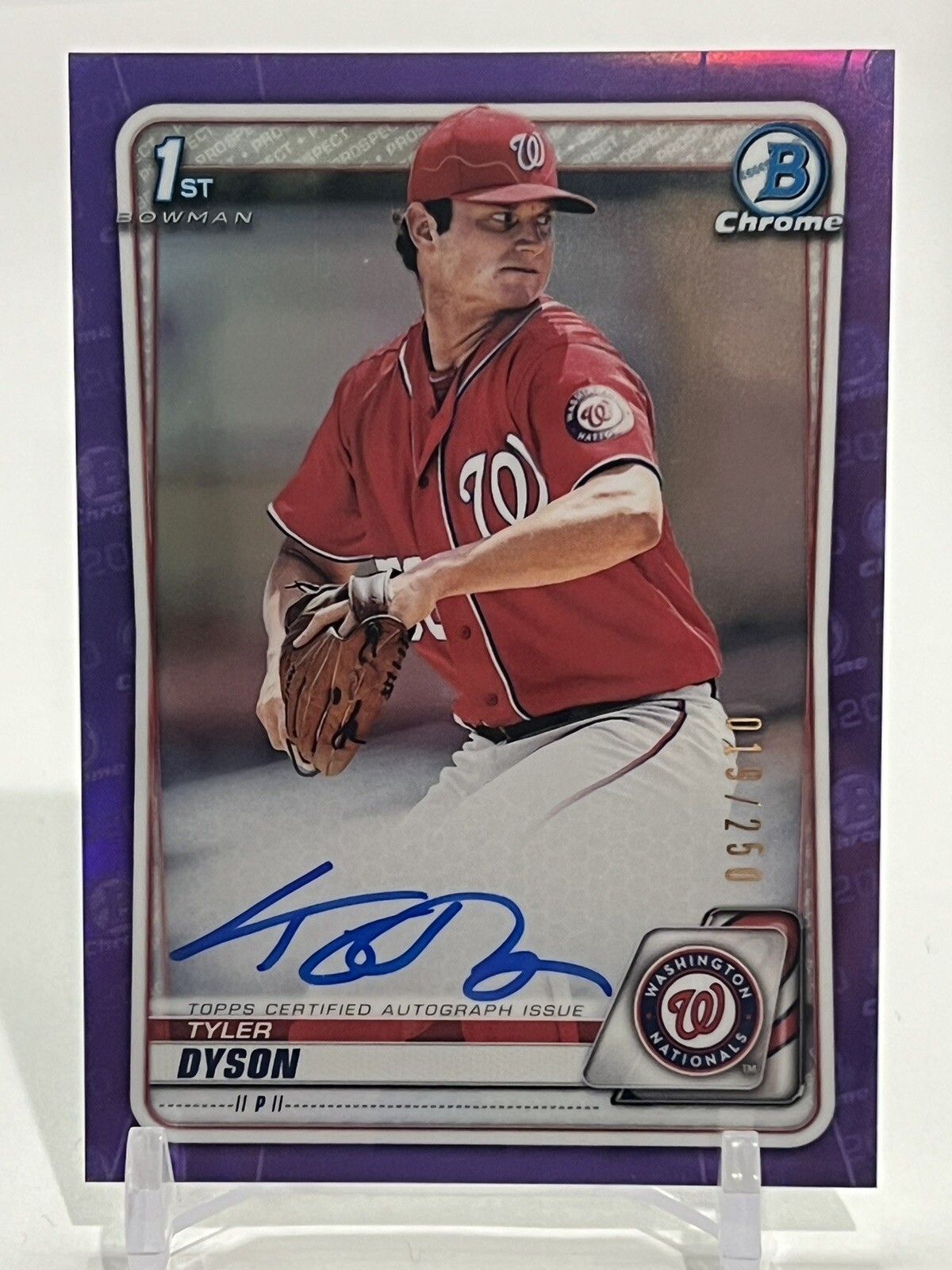 TYLER DYSON /250 Purple Chrome 1st Autograph AUTO 2020 Bowman CPA-TDY ...