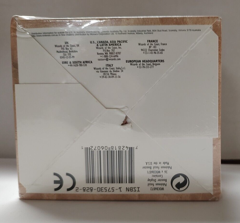 Wizards of the Coast Pokemon 1st Edition Fossil Booster Box for sale ...
