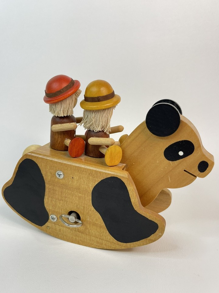 Vintage Danimals wooden toy Musical, Rocking Panda | eBay
