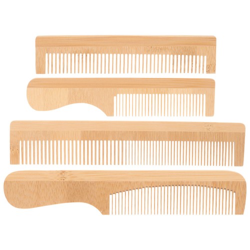 4 Pcs Portable Bamboo Comb Travel Combs Bulk Wind Shaping Styling | eBay