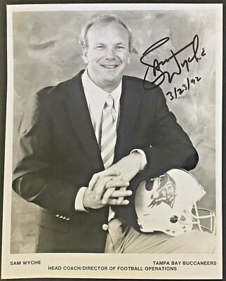 1992 NFL Football Photo Tampa Bay Buccaneers Sam Wyche Signed ...