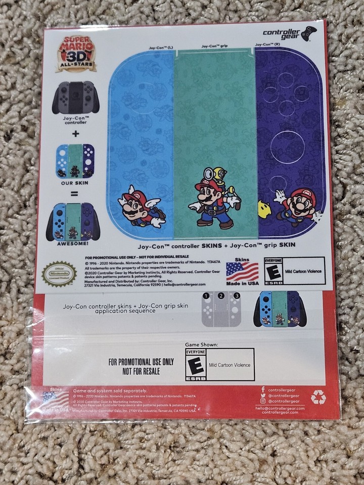 Super Mario 3D All Stars Skin Set Nintendo Switch Gamestop Pre Order ...