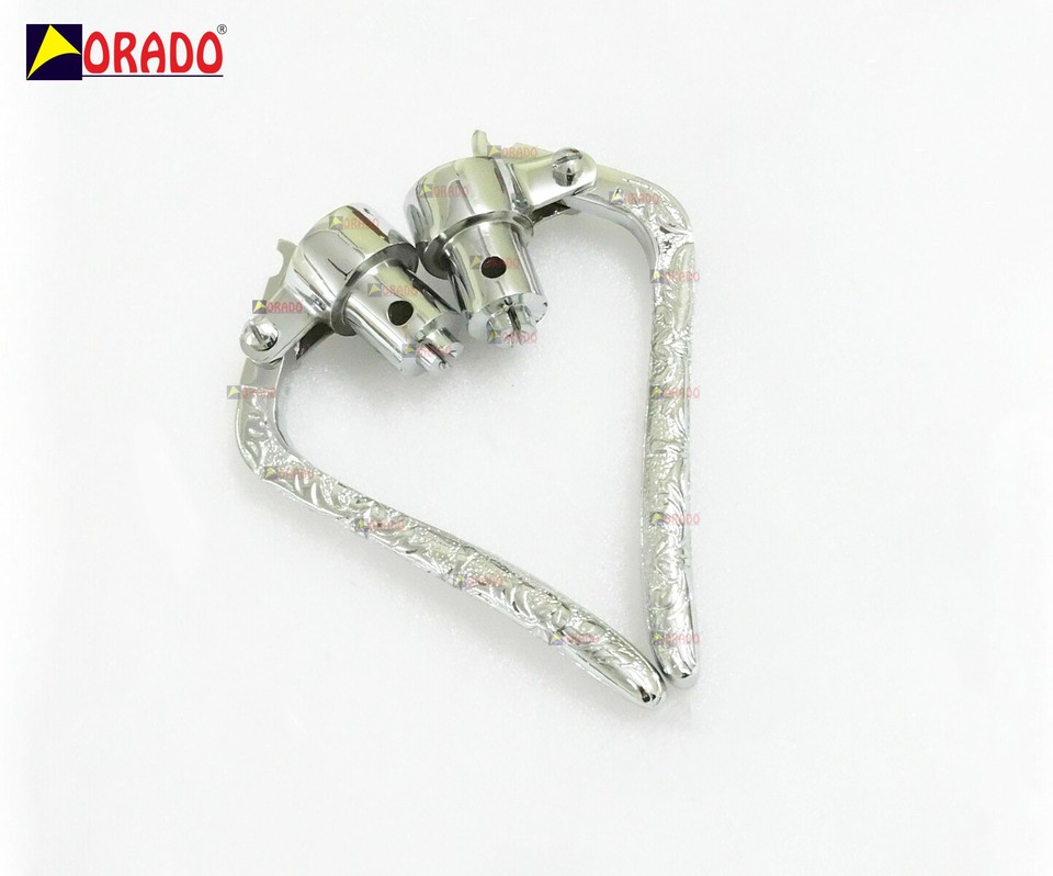 Royal Enfield Heavy Engraving Inverted Lever Yoke Set 7/8" & 1" Chrome ...