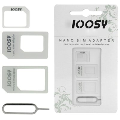 NOOSY 3in1 Nano-SIM zu Micro SIM Karte + Standard Micro SIM Karte ...