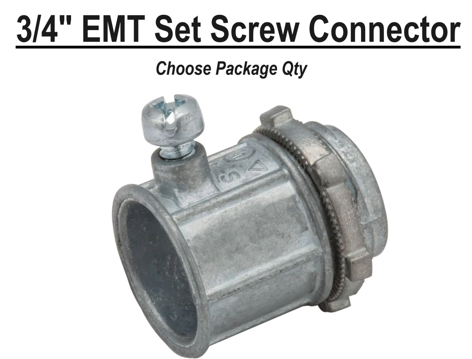 3/4" EMT Conduit UL Set Screw Connector Insulated Die Cast Zinc SSCN ...
