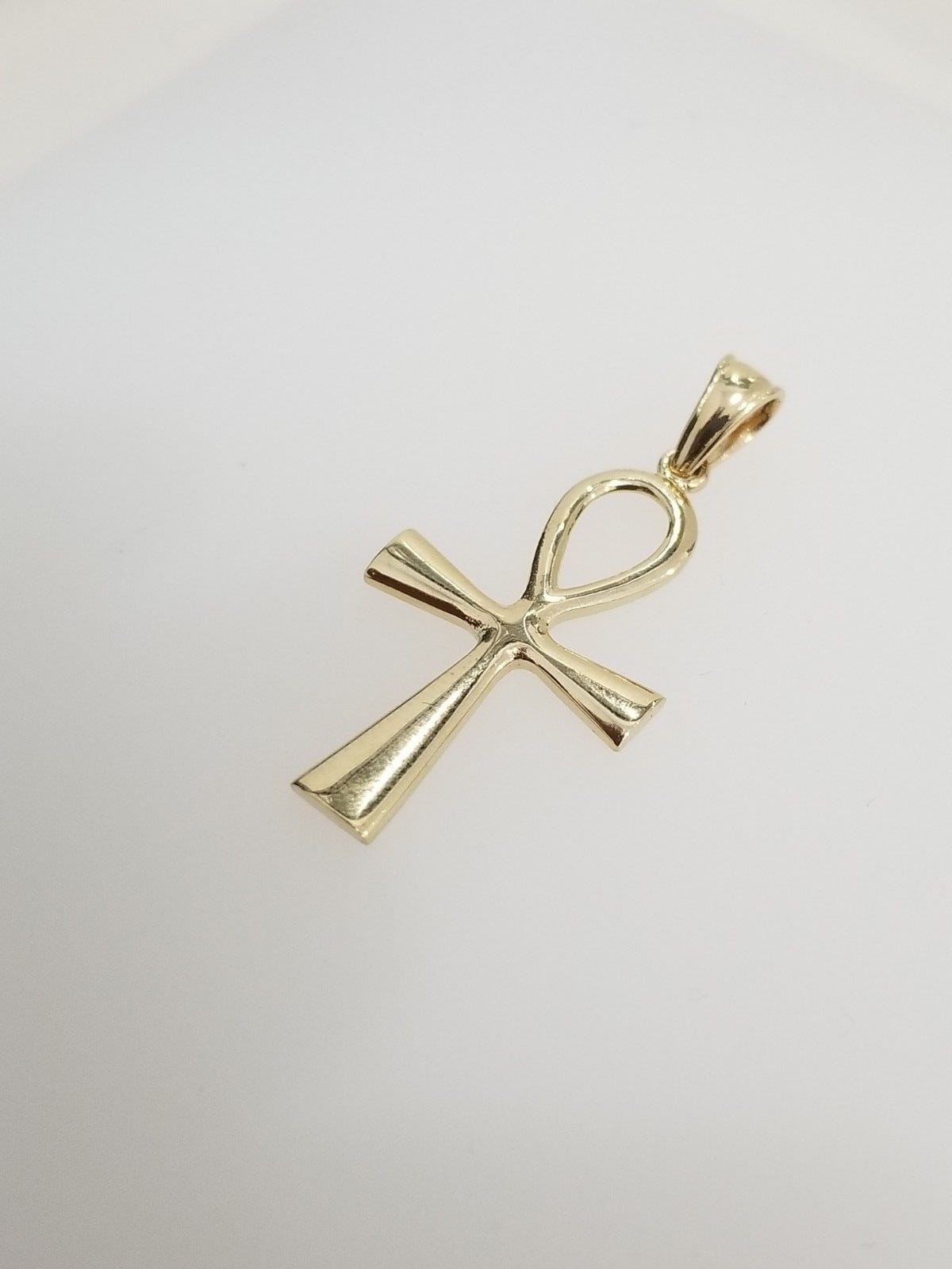 SMALL 14k Yellow Gold Religious Vintage Plain Ankh Ank God Cross ...