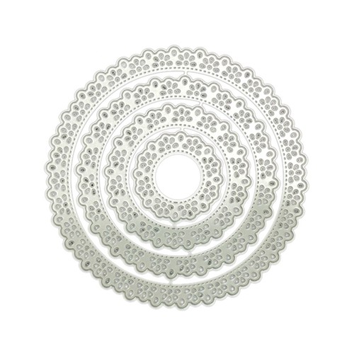 Lace Border Cutting Die Embossing Round Stencil Template Card Making | eBay