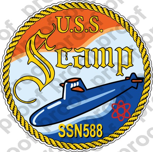 STICKER USN SSN 588 USS SCAMP | eBay