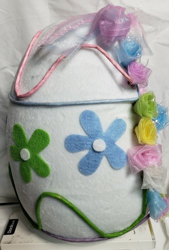 Vtg Fiber Optic Easter Bunny Rabbit in Egg Flowers Decor in box *Works ...