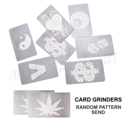 1× Stainless Steel Card Grinder Rolling Papers Tobacco Herb Creative ...