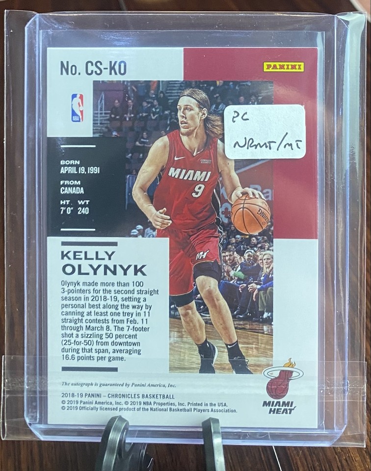 2018 Chronicles Auto /75 #CS-KO Kelly Olynyk Heat Celtics Jazz | eBay
