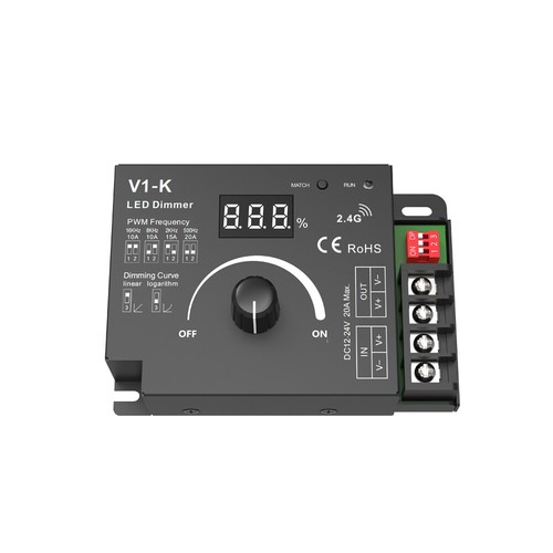LED Strip Light Dimmer Rotary Dimming Display 20A Four PWM frequency ...