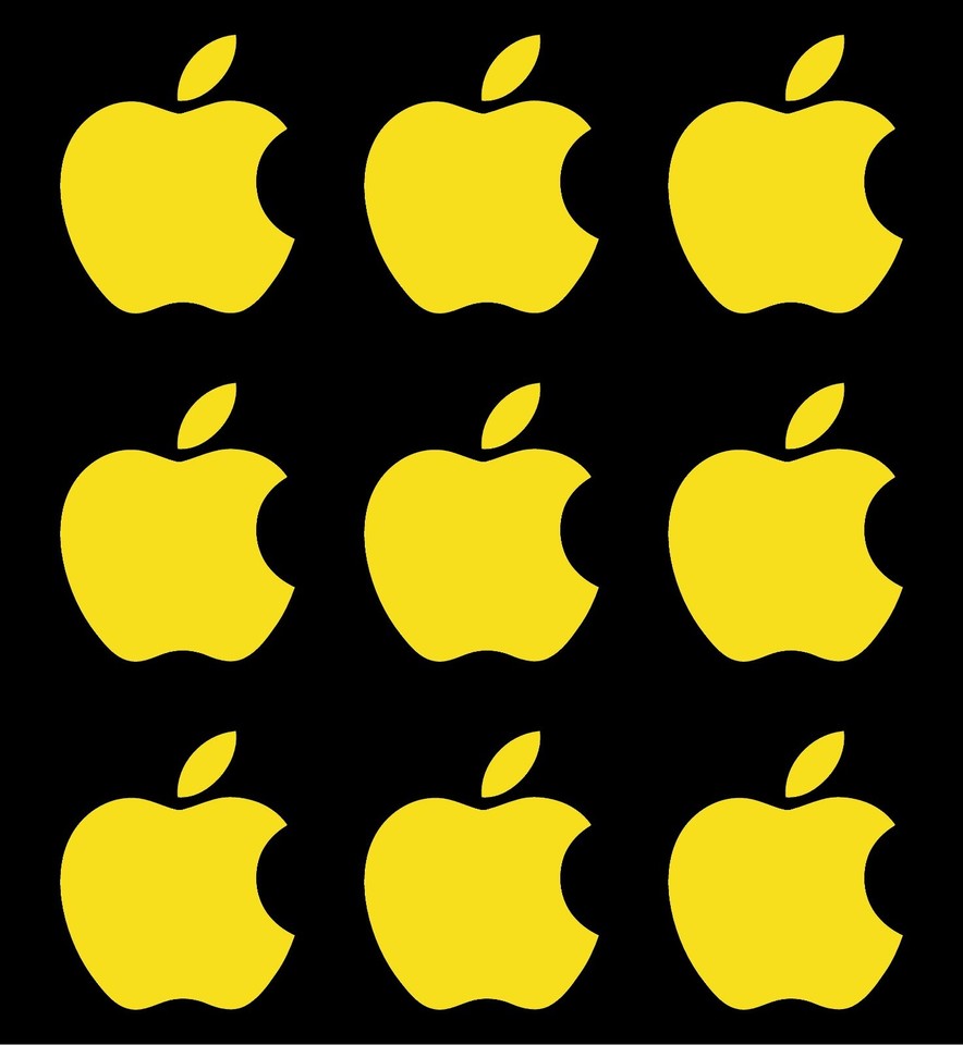 Small Apple logo Vinyl Decals Phone Laptop Small Stickers Apple Set of ...