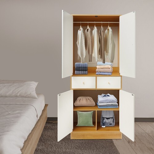 Clothes Storage Cabinet Free Standing Wardrobe Cabinet Clothes Storage ...