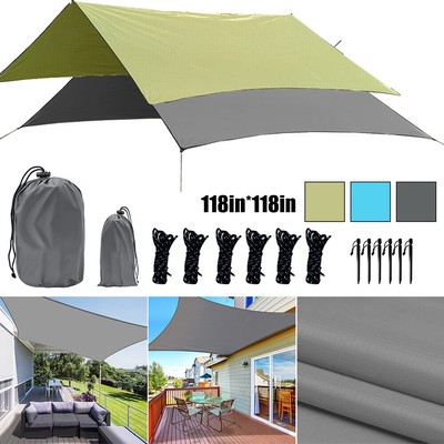 Hammock Rain Fly Camping Tarp Waterproof 10x10ft Lightweight Rain Tarp ...