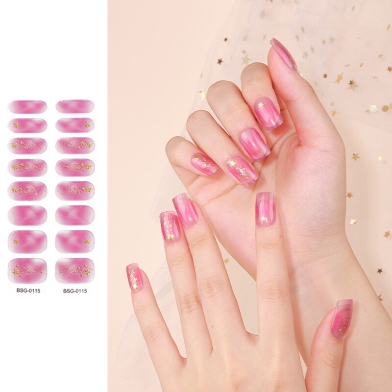 Semi Cured Gel Strips Gel Full Wraps Strips Gel Stickers | eBay