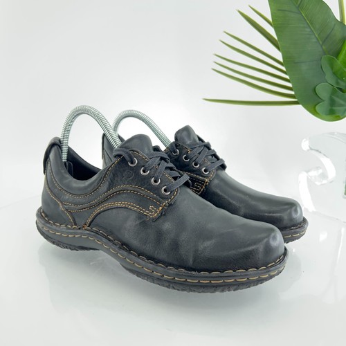 Born Women's Jean Moro Oxford Size 7 Lace Up Work Shoe Black Leather ...