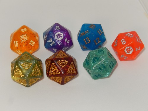 Magic The Gathering RARE D20 Oversize Life Counter Lot of 7 Dice LOTR ...