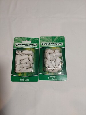 Ticonderoga Wedge Cap Erasers, White, 25 Count X 2 Packs. New Sealed ...
