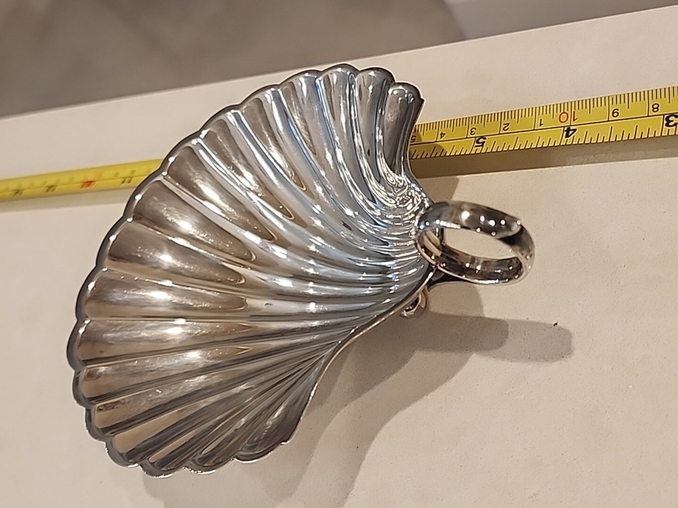 Fisher Silversmiths Sterling Silver Handled Shell Bowl with Feet #144 ...