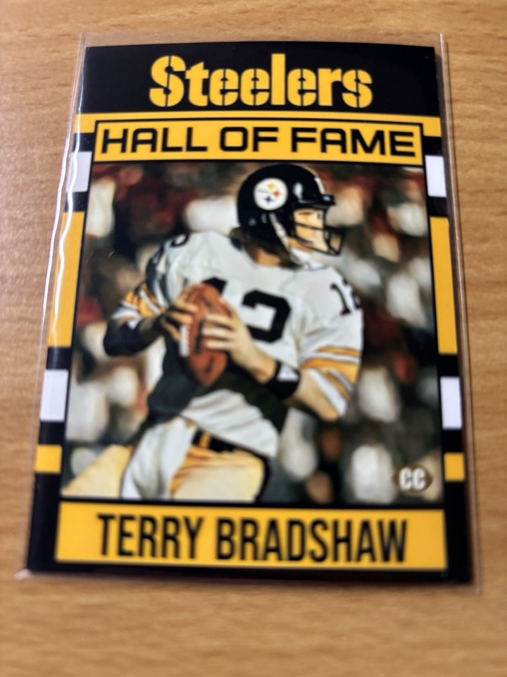 TERRY BRADSHAW HOF PITTSBURGH STEELERS ACEO ART CARD MY ORIGINAL DESIGN ...
