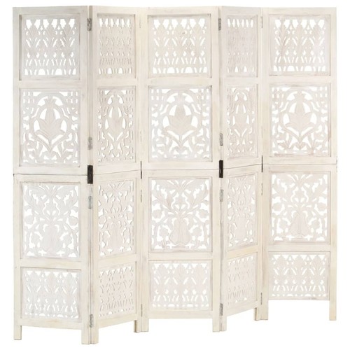 Hand Carved 5-Panel Room Divider Folding Wall Privacy Screen Stand ...