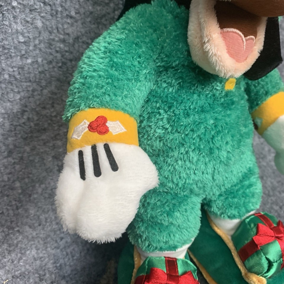 Disney Store Christmas Plush Goofy Elf Present Slippers Green Sleeper ...