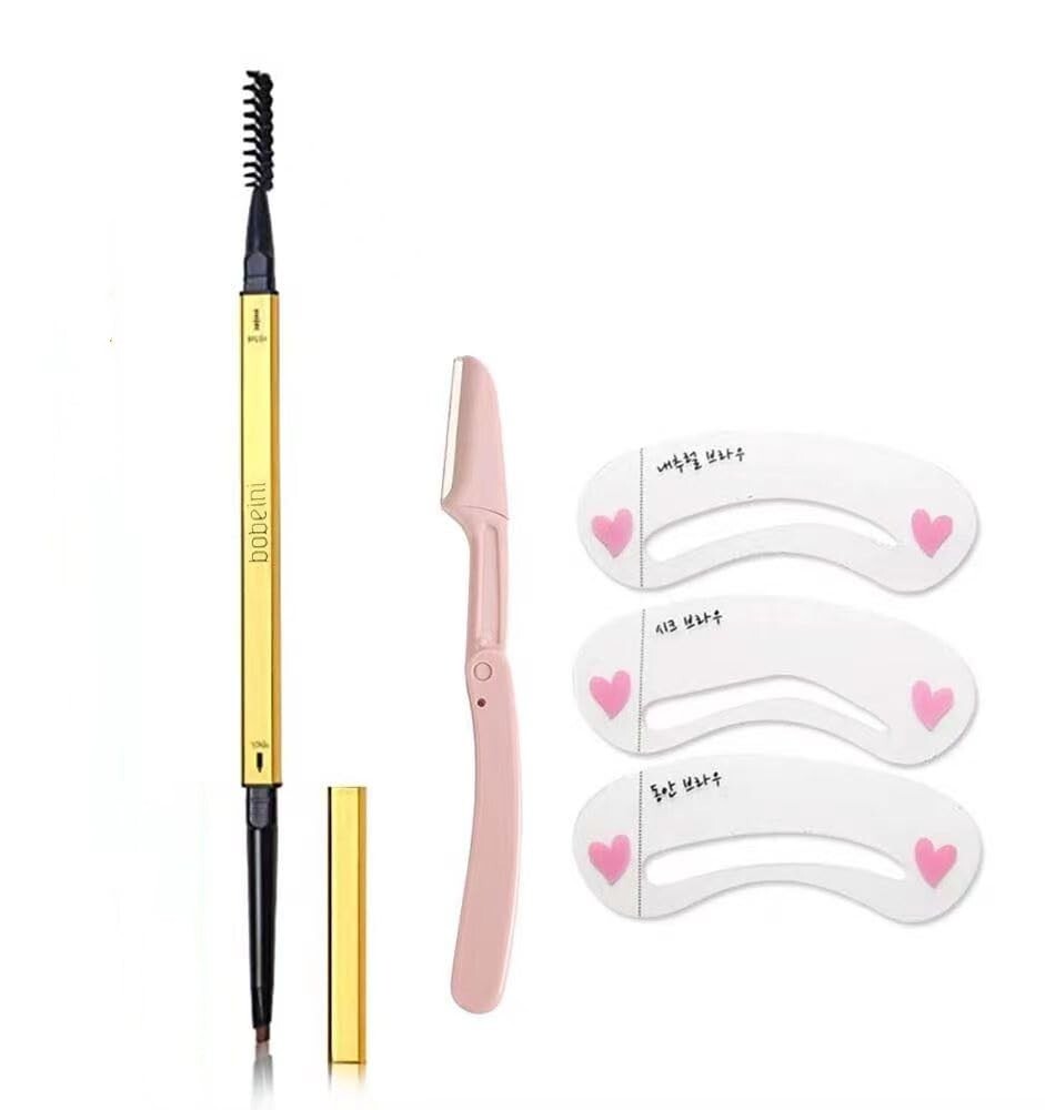 BOBEINI EYEBROW KIT WITH 1 EYEBROW PEN, 3 STENCILS, 1 BROW RAZOR (#2 ...