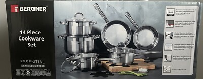 Bergner 14 Piece Cookware Set Essential Set Stainless Steel | eBay