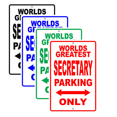 World's Greatest Secretary Parking Only Gift For Secretary Aluminum ...