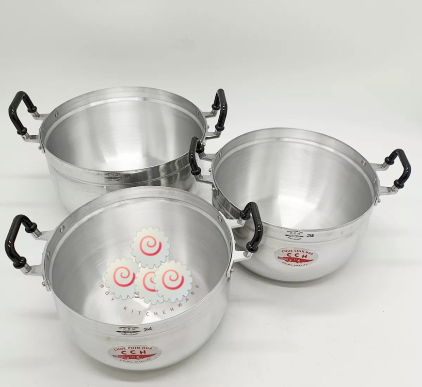 Thai Traditional Crocodile Brand Aluminum Cooking Pot Size 16-32 cm ...