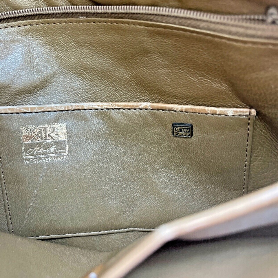 AR Alfred Roth IRV mark Crocodile Alligator Leather tan brown Germany ...