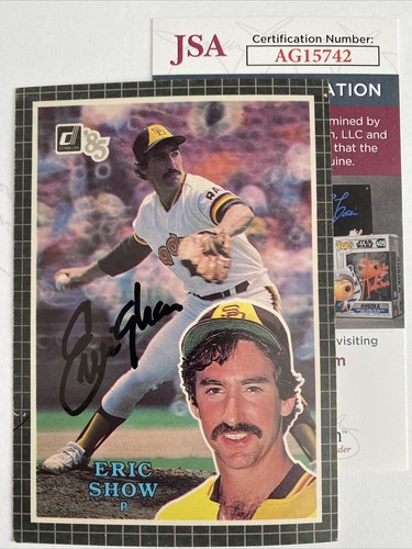 1985 Donruss All-Star Jumbo ERIC SHOW #59 Autographed Card Padres Died ...